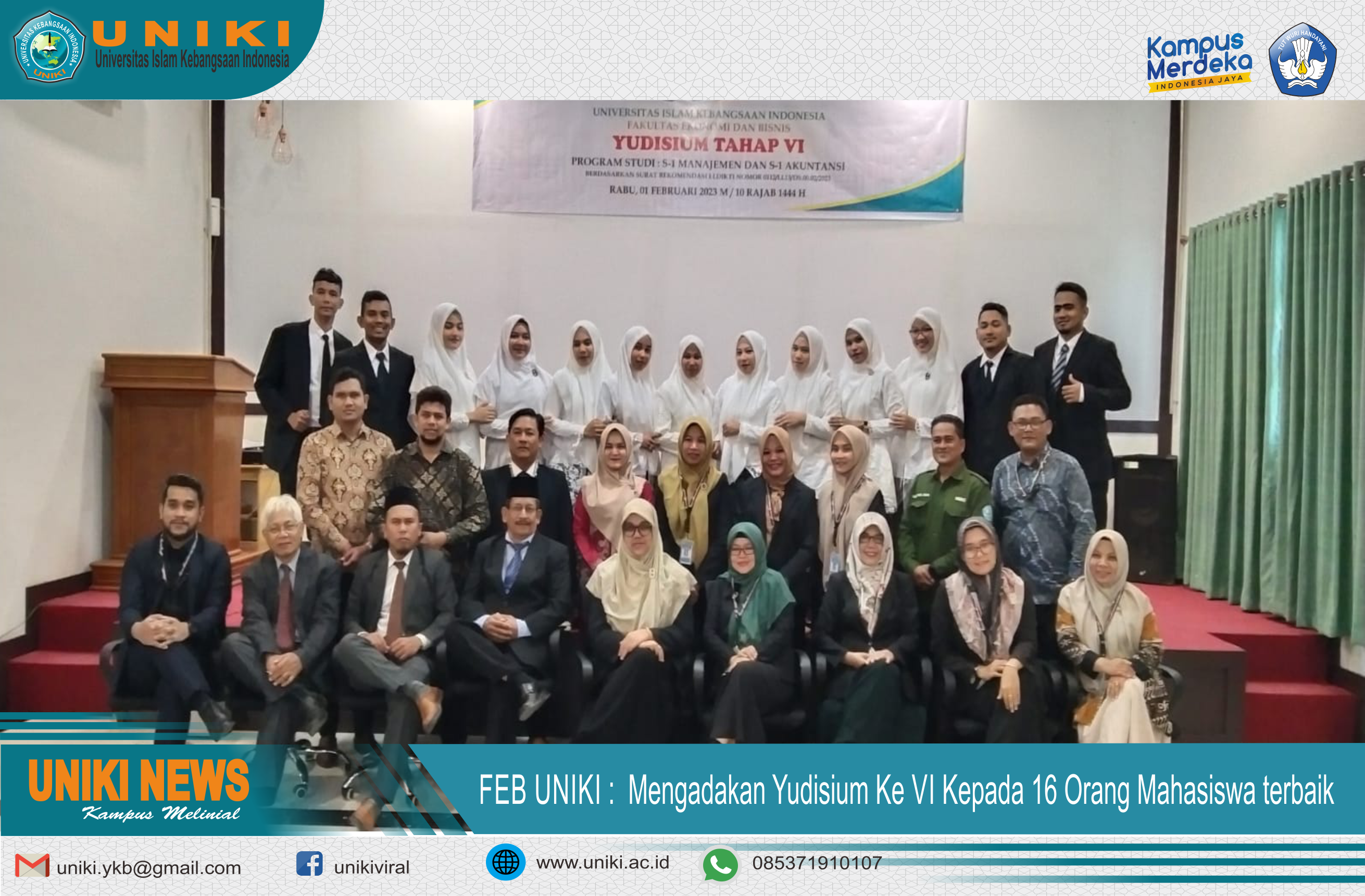 FEB UNIKI : mengadakan Yudisium Ke VI Kepada 16 Orang Mahasiswa terbaik ...